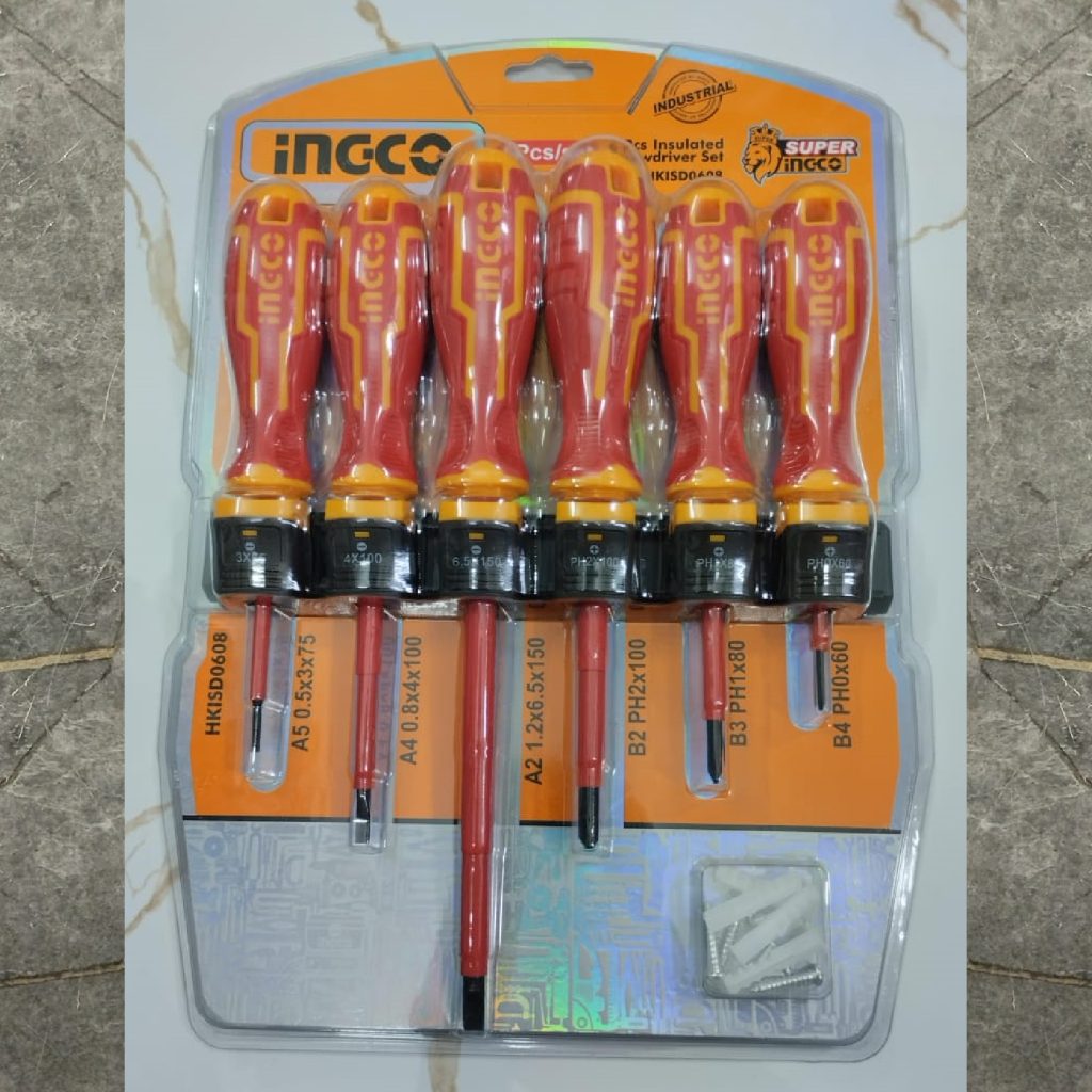 INGCO HKISD0608 6 Pcs Insulated Screwdriver Set – Asian Tools Center